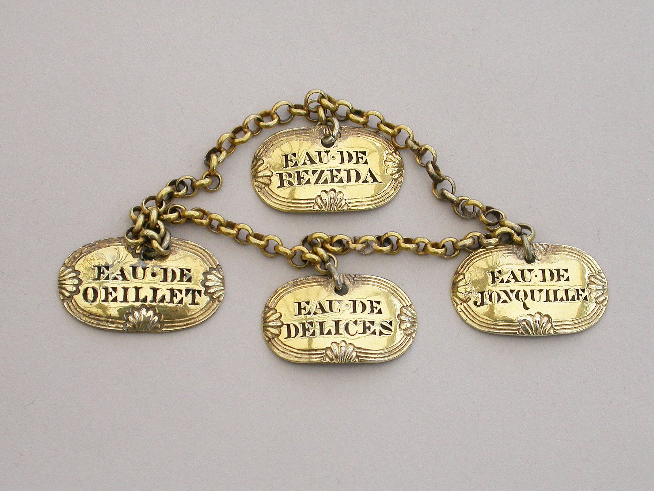 Rare Set of 4 George IV Silver-Gilt Boudoir Labels by Thomas & James ...